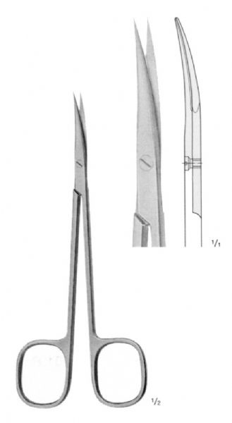 NERVE DISSECTING SCISSORS CURVED 140MM