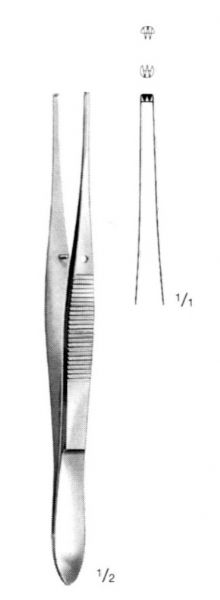 DELICATE TISSUE FORCEPS 2X3 110MM