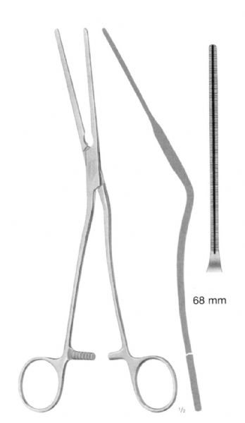 COOLEY ATRAUMATIC CLAMP BRANCHES CURVED 225MM
