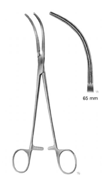 GLOVER ATRAUMATIC CLAMP CURVED 65MM 21,5CM