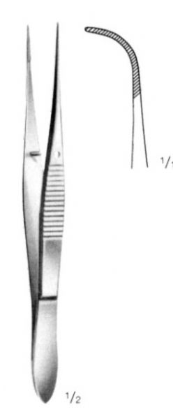 IRIS FORCEPS ANGLE CVD 100MM