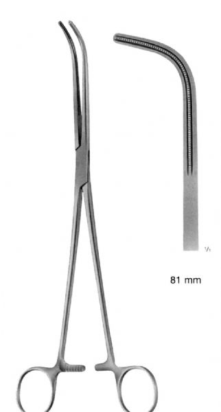 DEBAKEY-RUMEL SUTURE FORCEPS CURVED 245MM