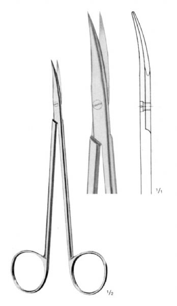 NERVE DISSECTING SCISSORS CURVED S/S 150MM