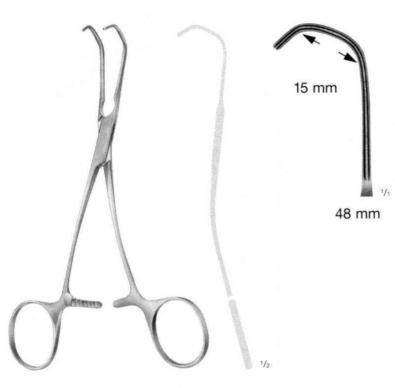CASTANEDA NEONATAL CLAMP CURVED 15MM 15,5CM