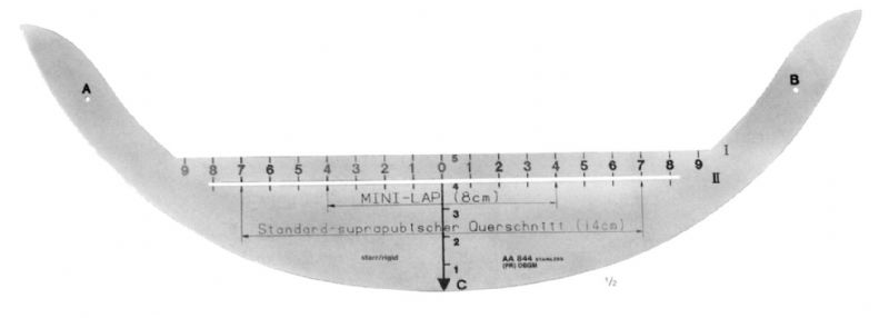 TOUSSAINT RULER FOR INCISION TRANSVERSE SUPRAPUBULIC MALLEABLE