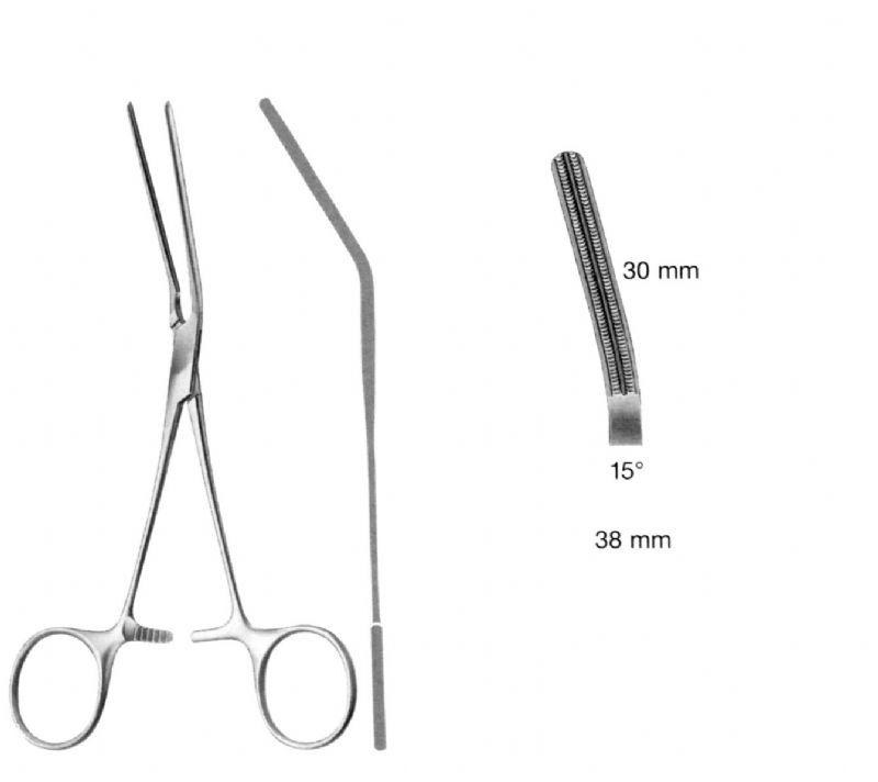 DARDIK ATRAUMATIC FORCEPS JAW 30MM ANGLED 15DG