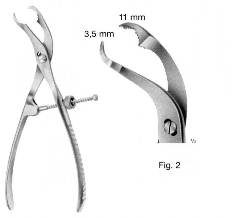 BONE HOLDING FORCEPS THREAD-FIX 3.5 / 11MM 26 CM
