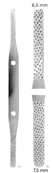 FOMON BONE RASPDBEND 6.5 / 7.5MM 21.5 CM