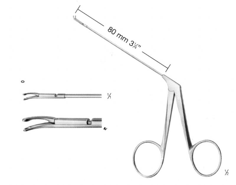 WULLSTEIN MICRO CUPPED FORCEPS CVD TO THE LEFT 0,8X1,3MM