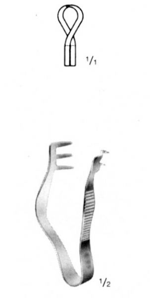 FINSEN SELF-RETAINING RETRACTOR 2X3TEETH SHARP 50MM