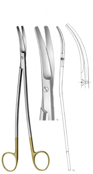 TC HYSTERECTOMY SCISSORS CVD 255MM