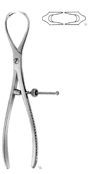 PATELLA FORCEPS W/SCRELOCK 185 MM