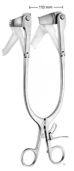 CLOWARD TYPE RETRACTOR COMPLETE W/ 5 BLADES 250MM
