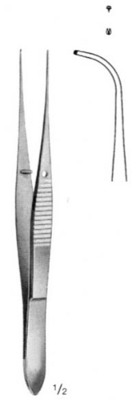 IRIS FORCEPS X-FINE 1X2 FULL-CVD 100MM