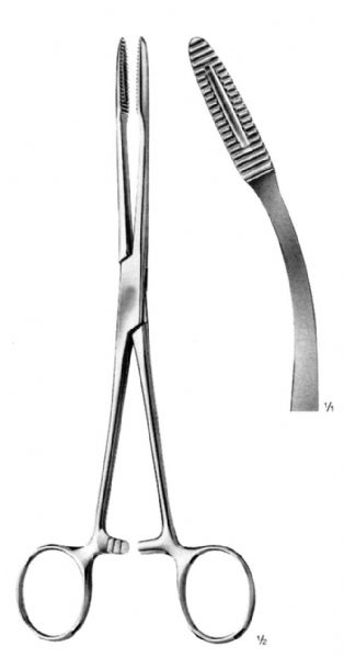 SS DRESSING FORCEPS CURVED 200MM