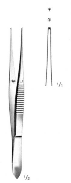 DELICATE TISSUE FORCEPS 1X2 100MM