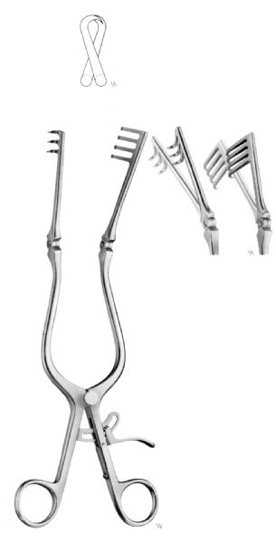 CONE LAMINECTOMY RETRACTOR 3X4 SHARP 265MM
