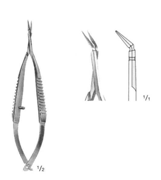 VANNAS MICRO-SCISSORS GROOVED-HANDLE ANGLE 85MM