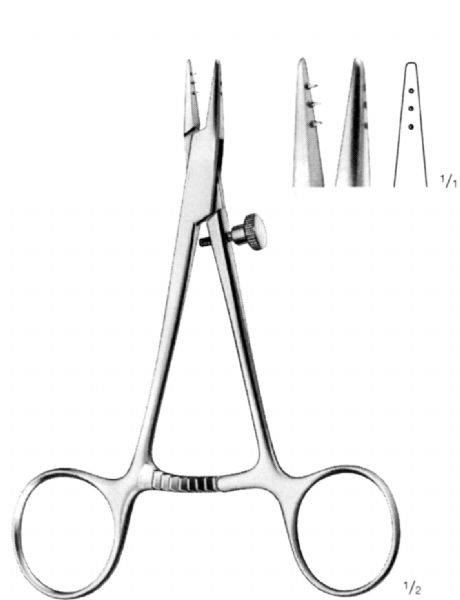 TENDON-SEIZING FORCEPS W/3 PINS 120MM