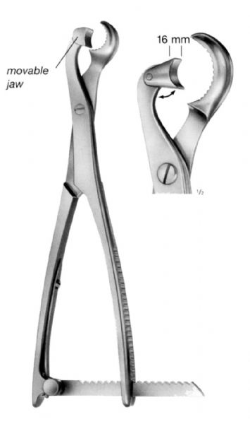 LAMBOTTE BONE HOLDING FORCEPS MOV-JAW 16MM 33 CM
