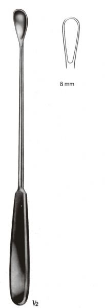 GOURDET BONE CURETTE BLUNT 8MM 28CM