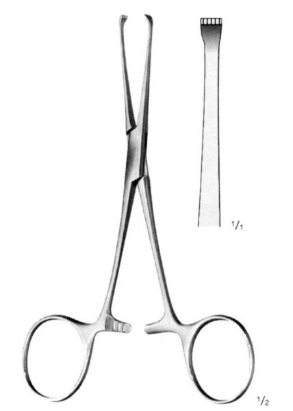 BABY-ALLIS FORCEPS 4X5 130MM