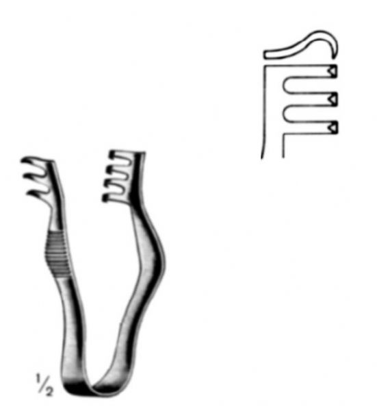 FINSEN SELF-RETAINING RETRACTOR 2X3T BLUNT 50MM