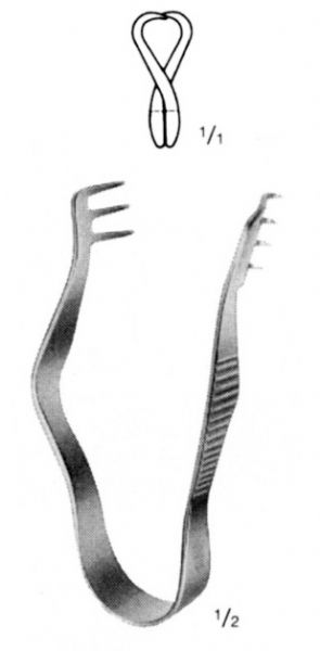 FINSEN SELF-RETAINING RETRACTOR 3X4TEETH SHARP 70MM